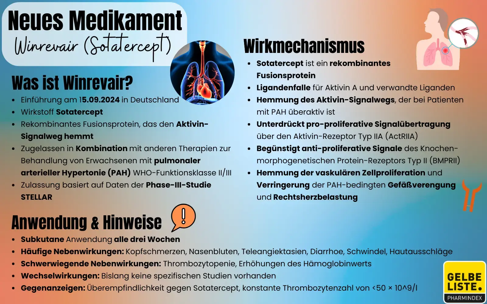 Kompakt: Neueinführung Winrevair bei pulmonaler arterieller Hypertonie | Gelbe Liste